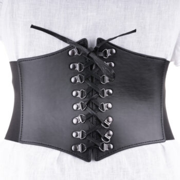 ️ Centura corset lata din piele ecologica cu siret si elemente metalice