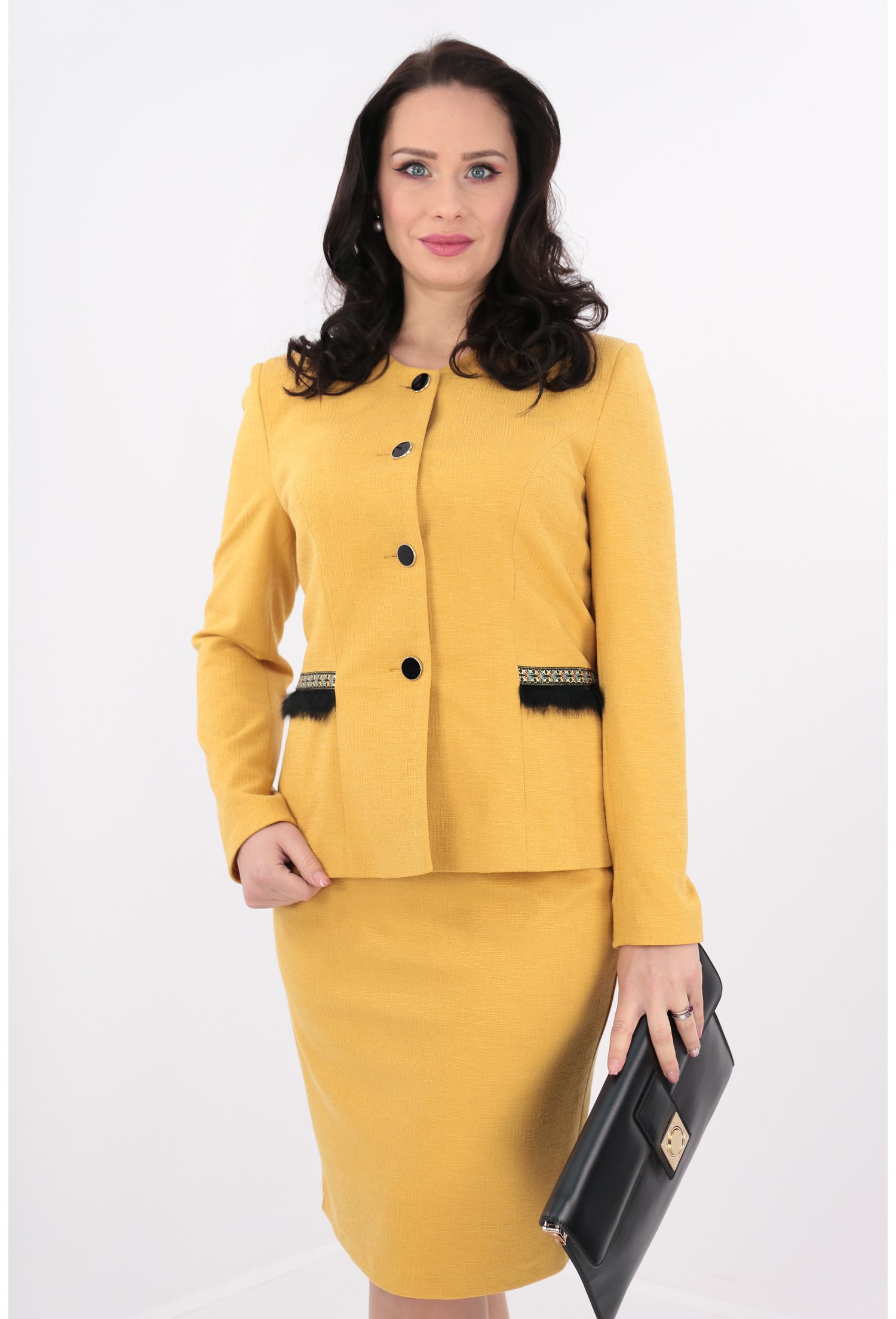 Costum mustar sacou si fusta